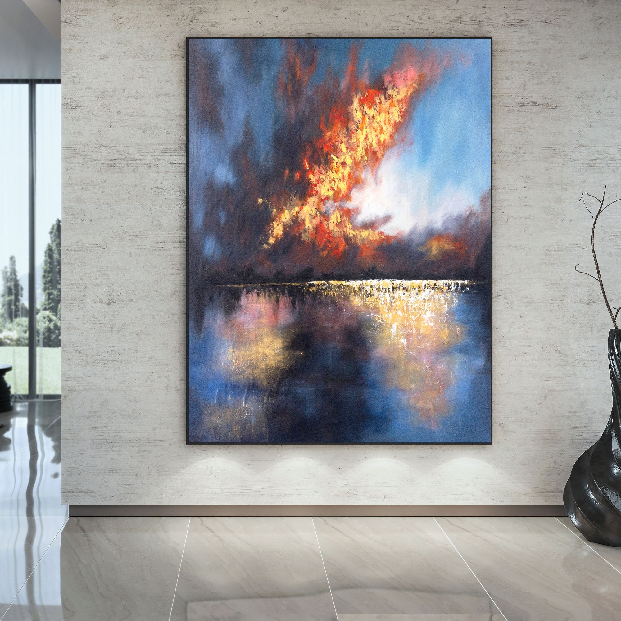 Original Abstract Painting Textured Wall Art, Industrial Decor ...