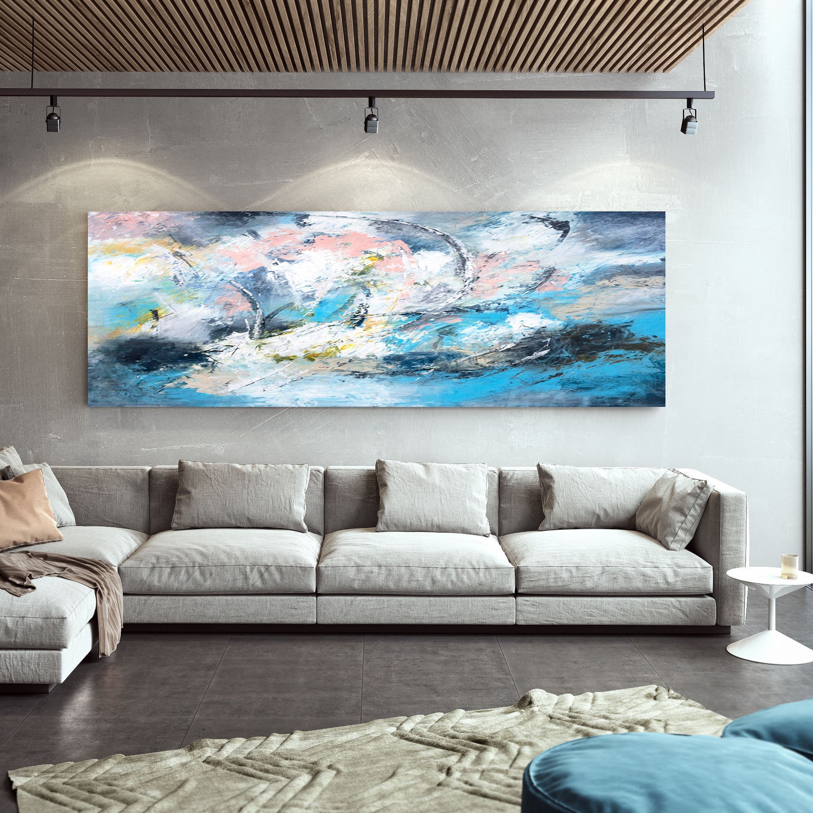 Oversized Abstract Painting Office Wall Art Farmhouse - Etsy