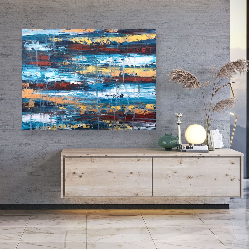 Textured Abstract Painting Bathroom Wall Decor Oil - Etsy