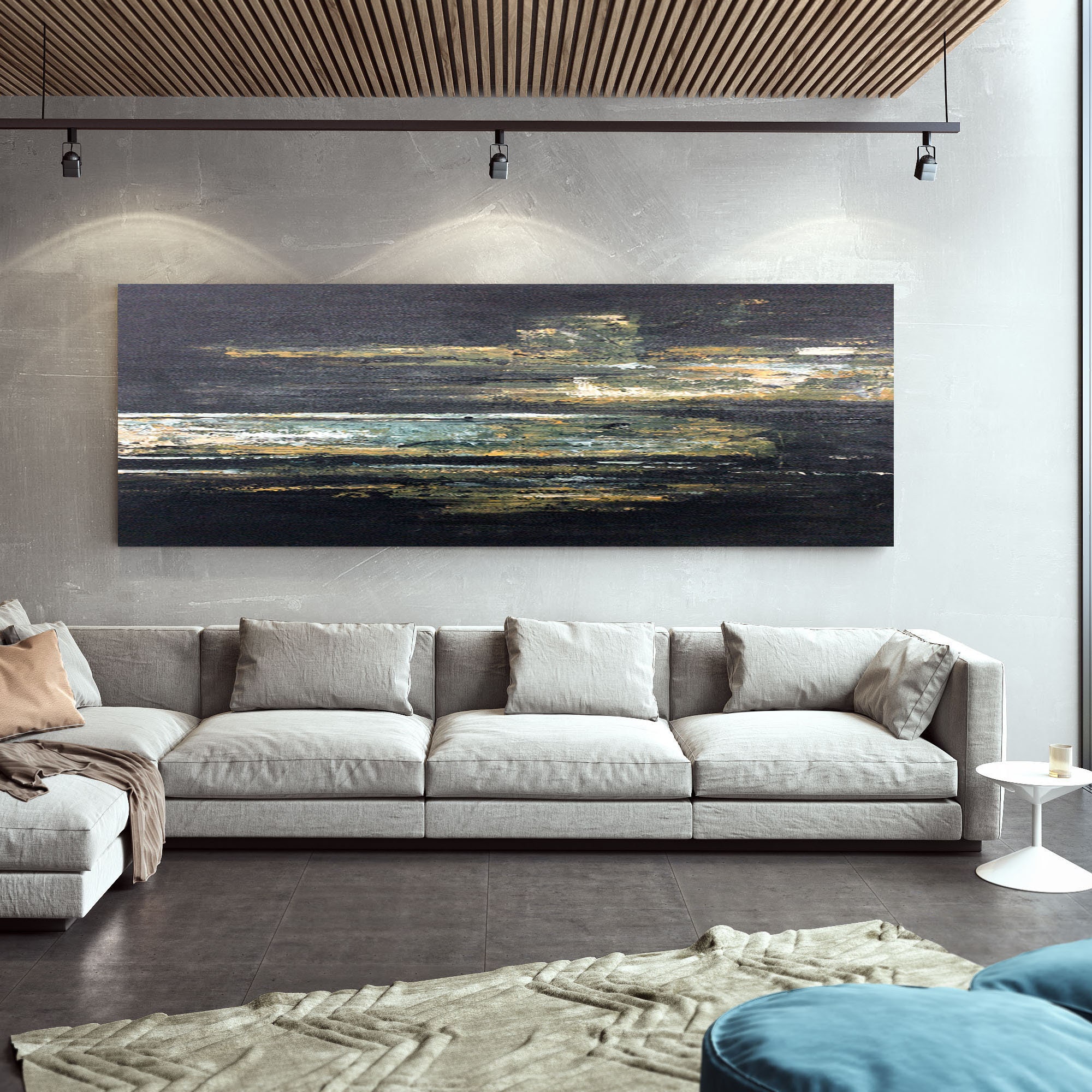 Oversized Abstract Painting Modern Wall Art, Farmhouse Decor, Original ...