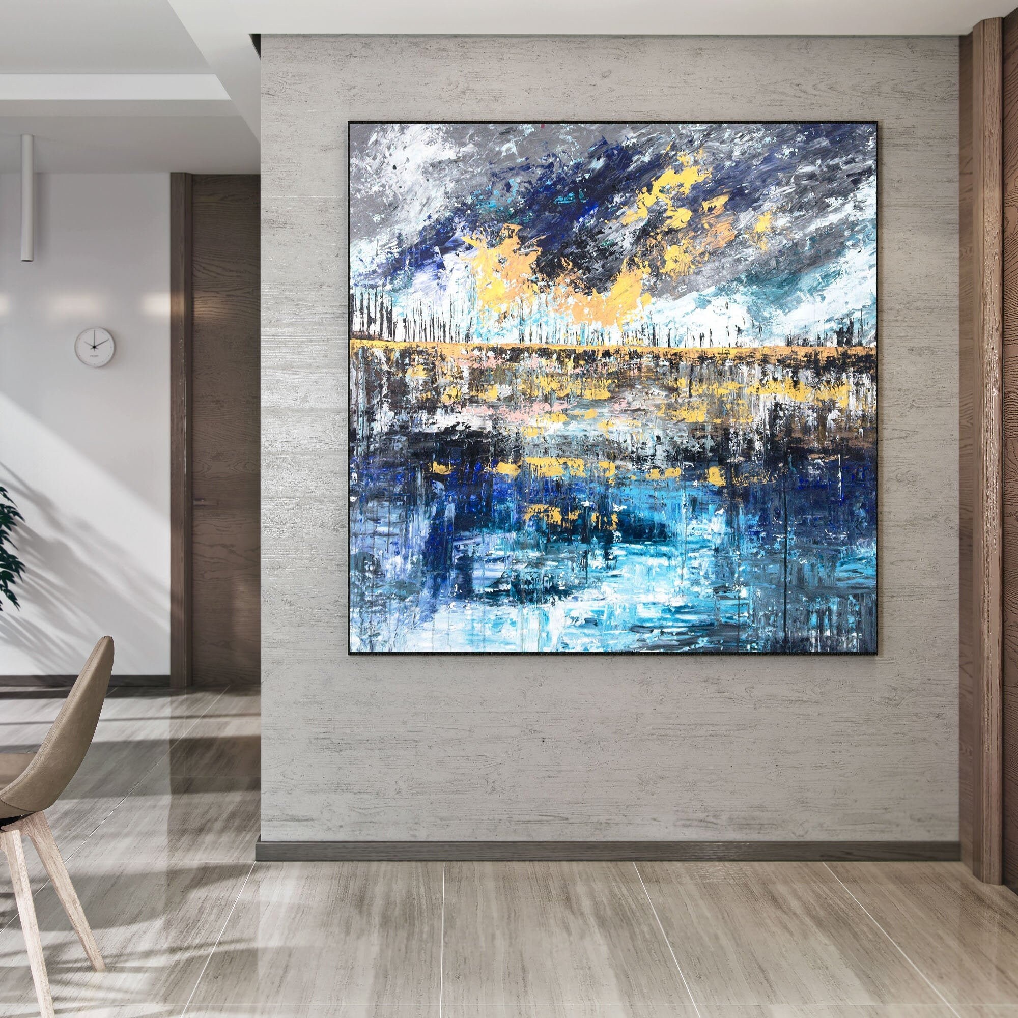 Original Paintings on Canvas Bedroom Wall Art, Dorm Decor, Large ...