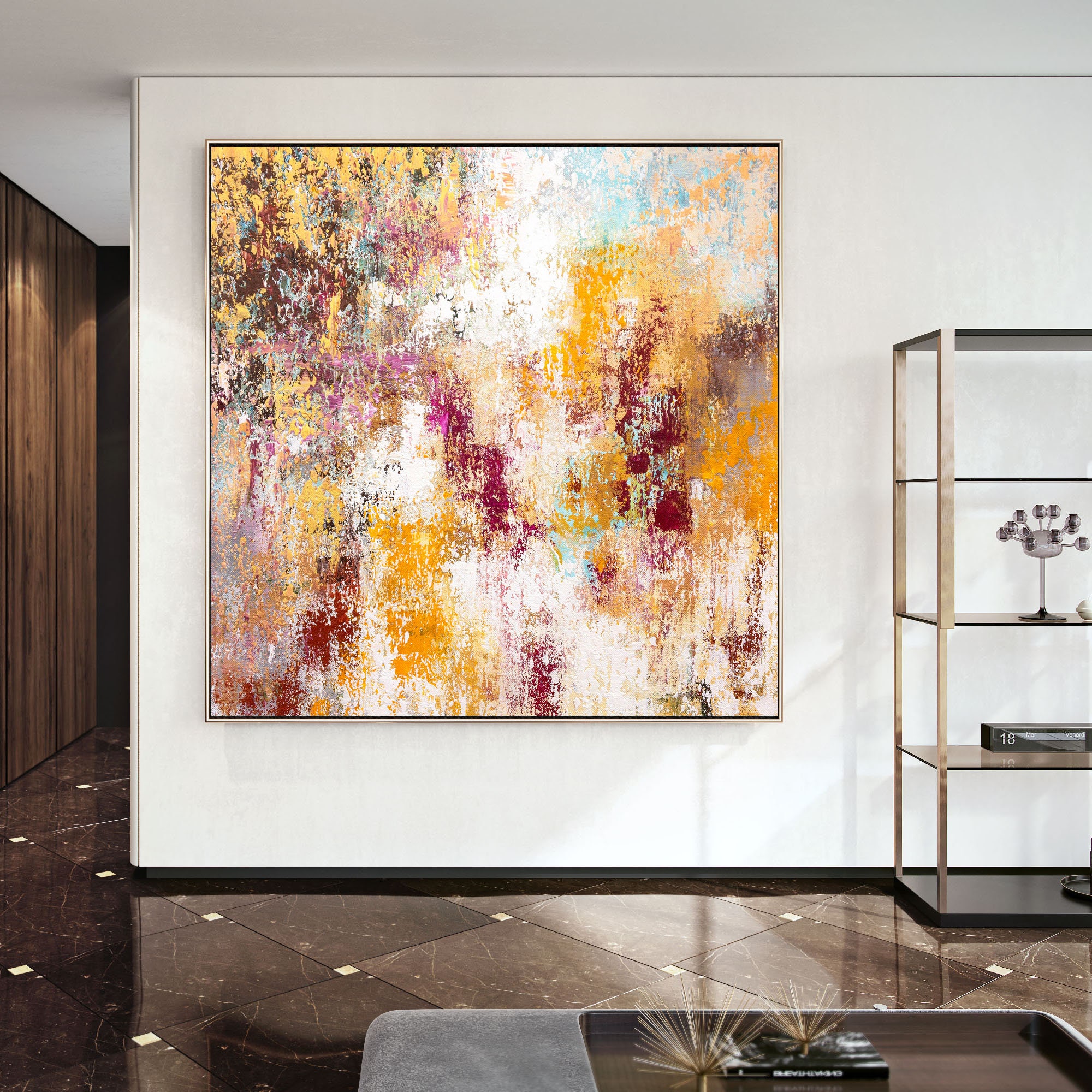 Oversized Wall Art-abstract Canvas Painting, Modern Wall Decor, Extra ...