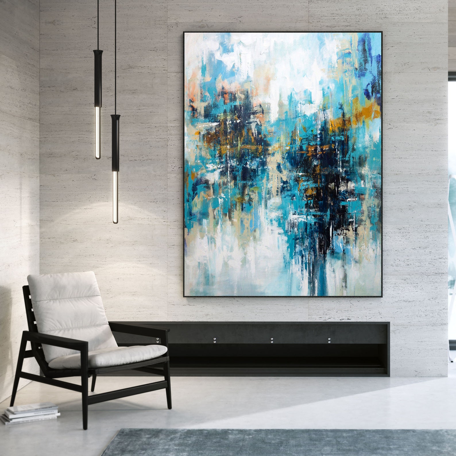 Handmade Abstract Painting - Gallery Wall Art, Oil Paintings on Canvas ...