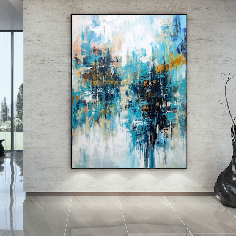 Handmade Abstract Painting - Gallery Wall Art, Oil Paintings on Canvas ...