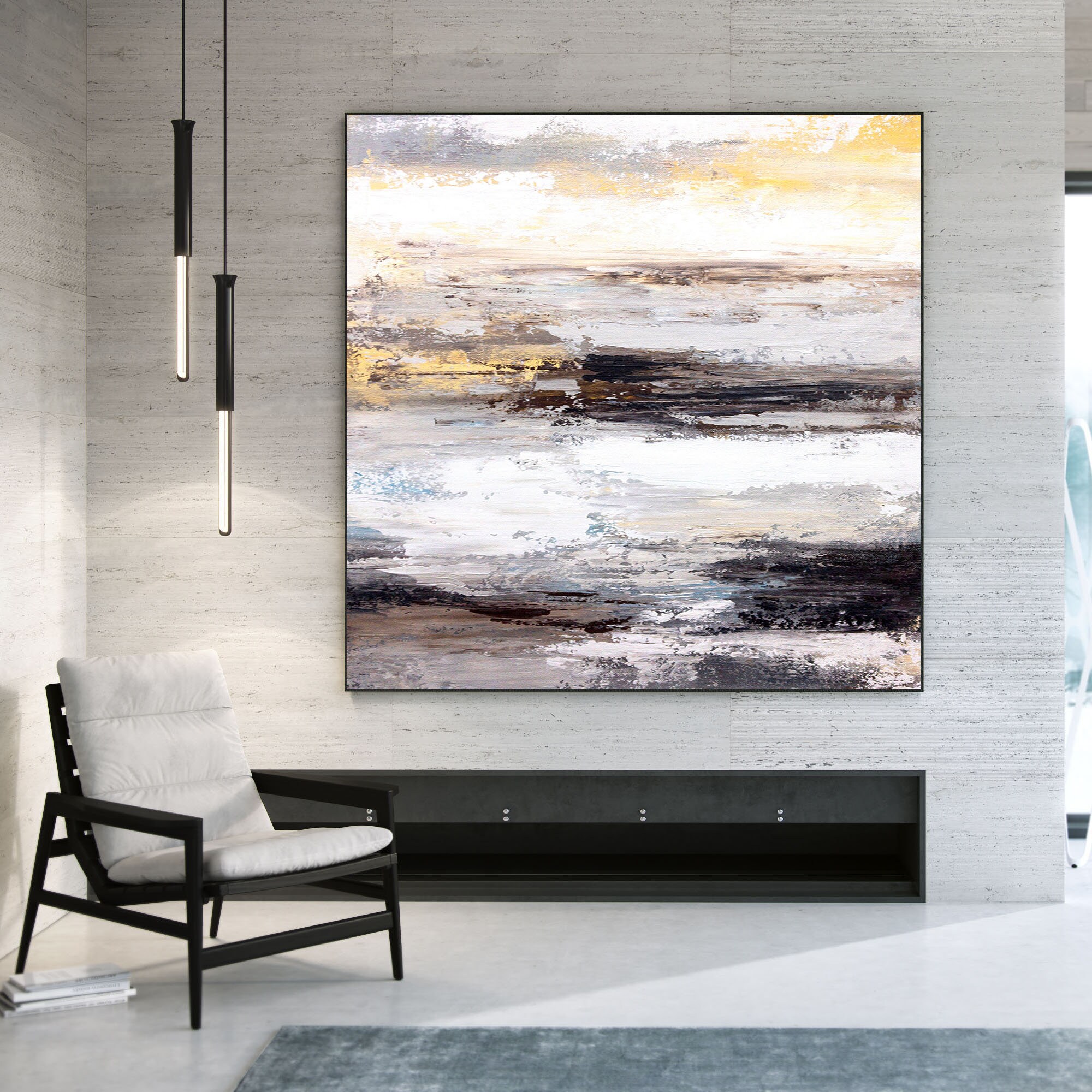 Handmade Abstract Painting Textured Wall Art Large - Etsy