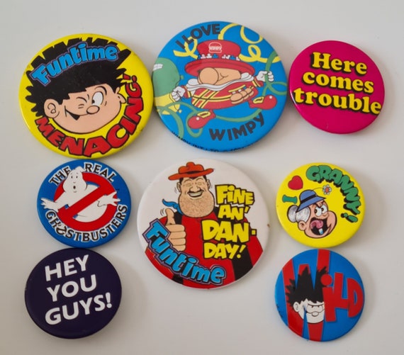 Vintage badges, 80's, 90's. Retro Badges. Dennis the … - Gem
