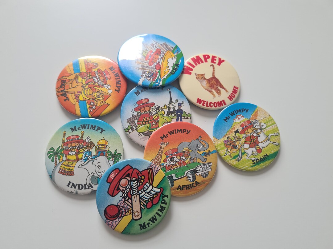 Vintage Retro 80's Wimpy Fast Food Badges Various Designs. Lot 3. - Etsy