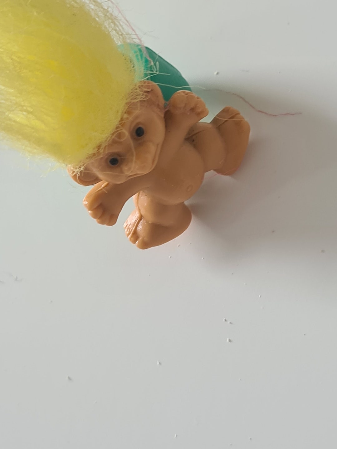 Vintage Mini Troll Doll on Plastic Ring. Yellow Hair. Retro Troll Doll ...