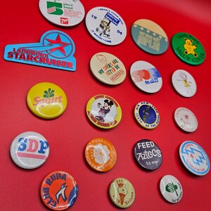 Vintage/retro Badges, 60's, 70's, 80's, 90's. Lord Nelson, Ice Cream ...