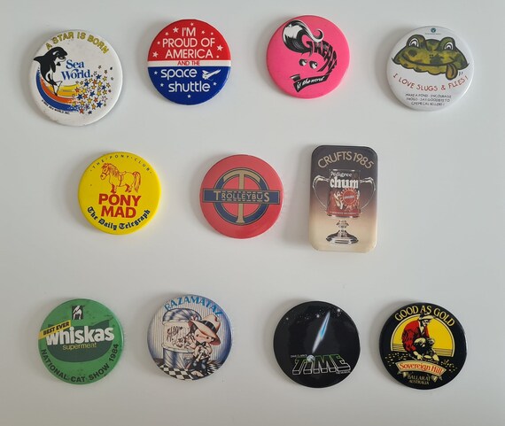 Vintage/Retro Badges 60s 70s 80s 90s. Collectable bad… - Gem