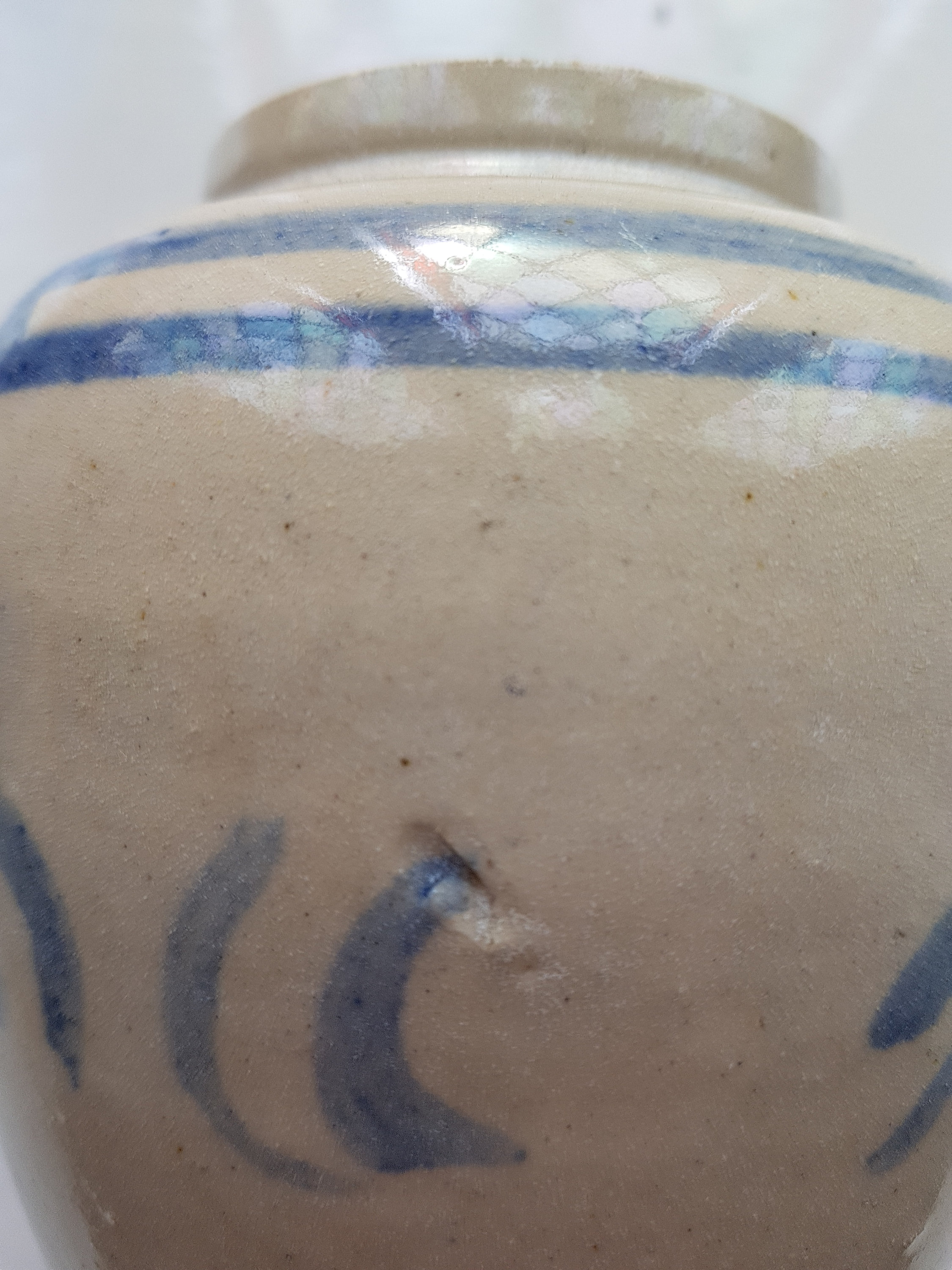 Antique Victorian Ginger Jar C 1900 Stoneware Hand Painted Stoneware ...
