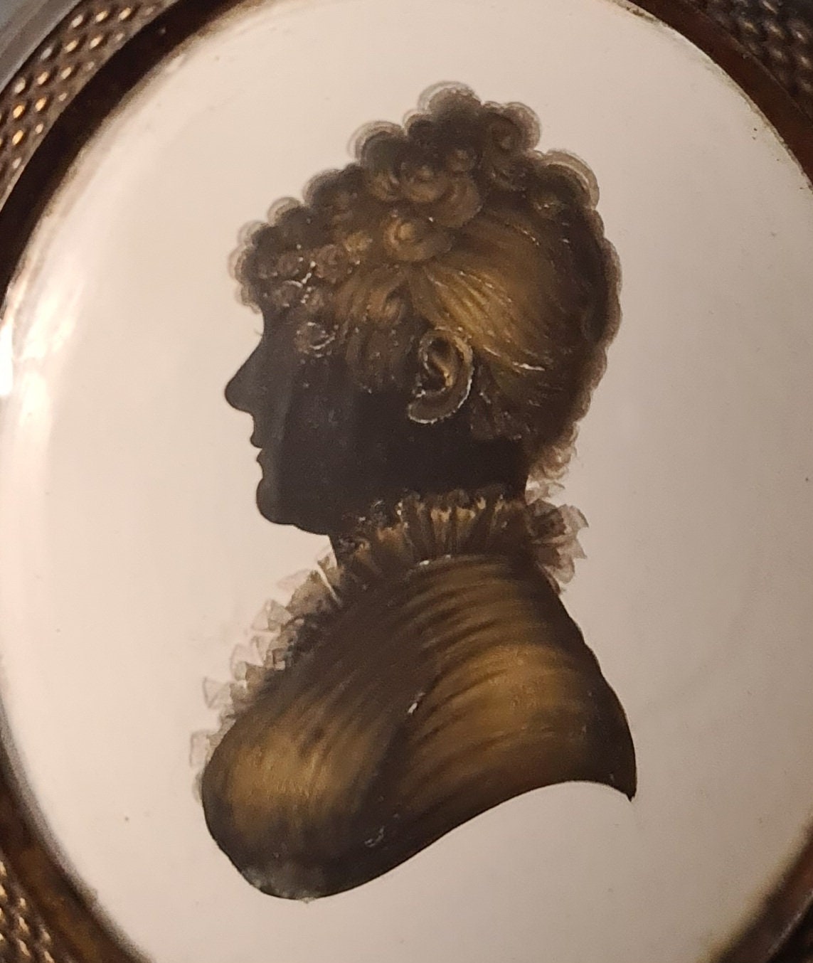 Rare Fine Bronzed Silhouette ,on Plaster, of a Lady by Miers. Circa ...