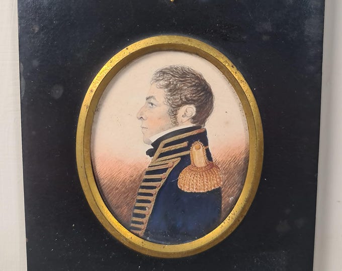 A Fine Late Georgian Profile Portrait on Card,of a British Naval ...