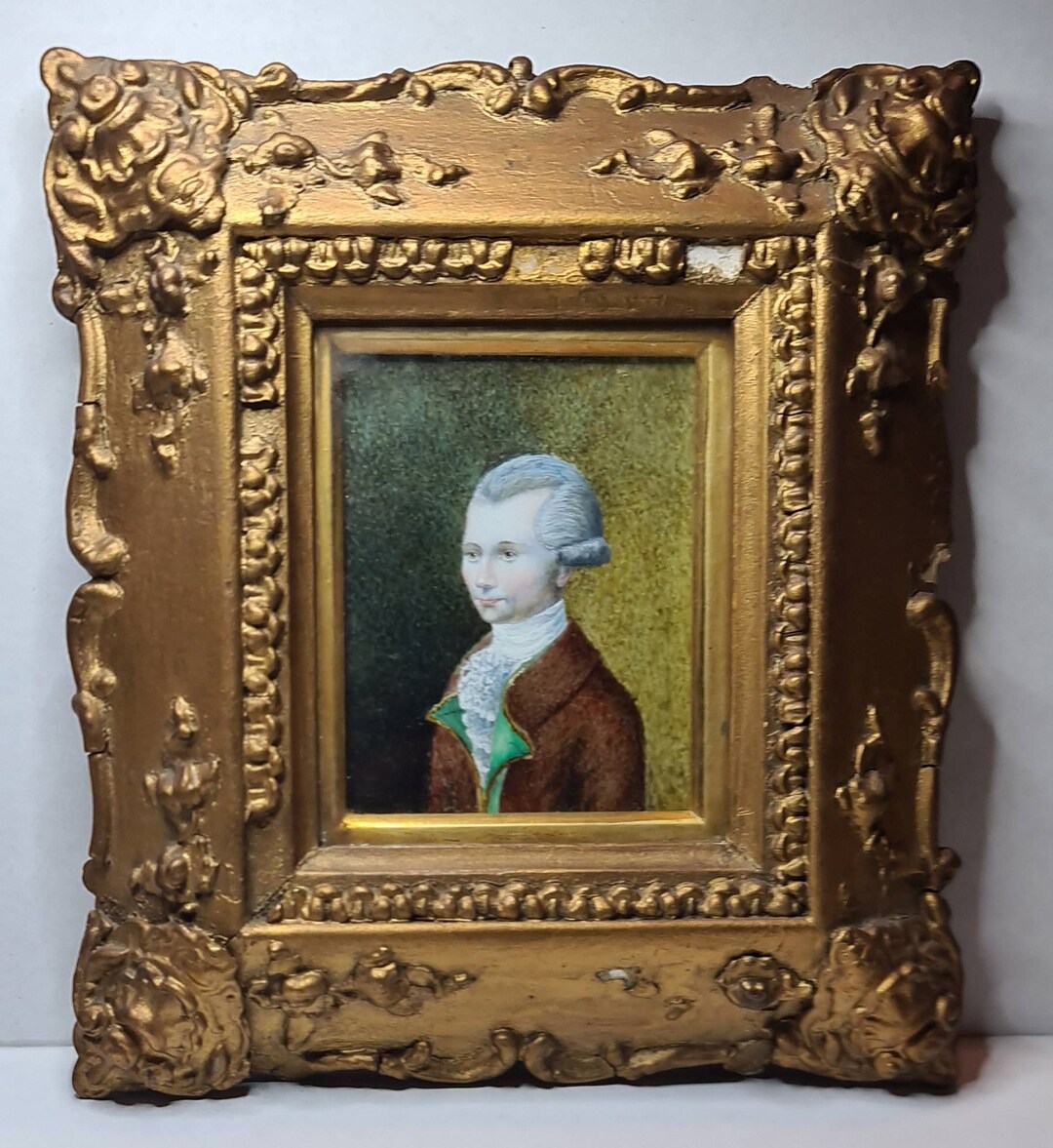 A Mid 18th Century Portrait Miniature, on Ivory,of a Bewigged Gent ...