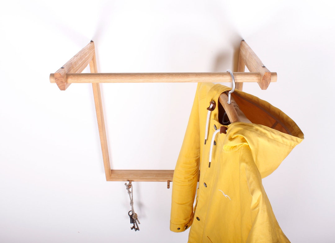 Wardrobe WANDA Wall-mounted Wardrobe Made of Wood solid Oak - Etsy