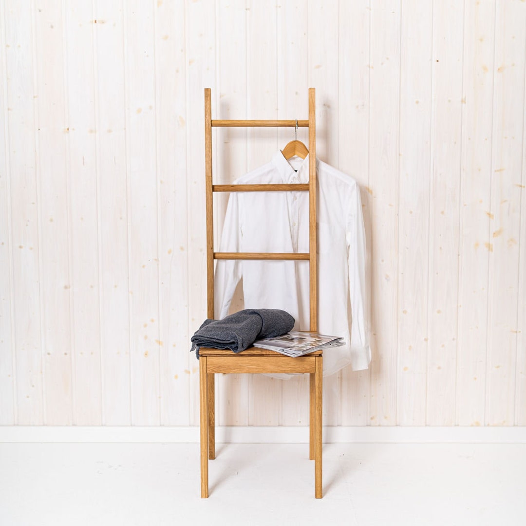 Clothes Chair, Clothes Rack, Clothes Stool Made of Oak for Hanging and ...