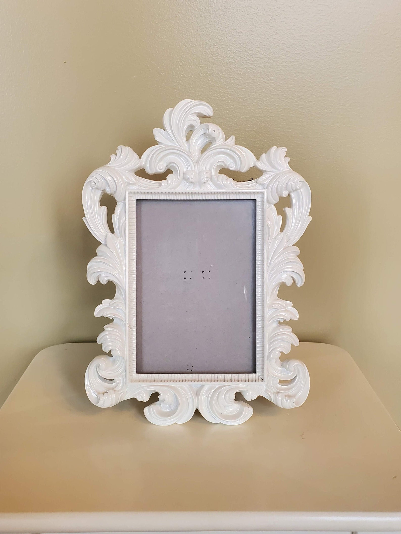 Pretty White Ceramic 5X7 Picture Frame Elegant Tabletop Family | Etsy