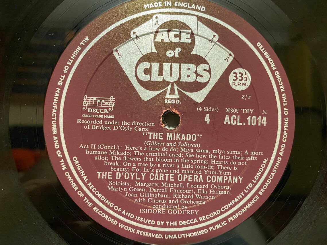 Gilbert & Sullivan the Mikado Album Genre Classical Opera | Etsy