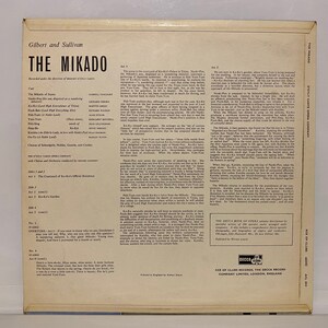 Gilbert & Sullivan the Mikado Album Genre Classical Opera - Etsy