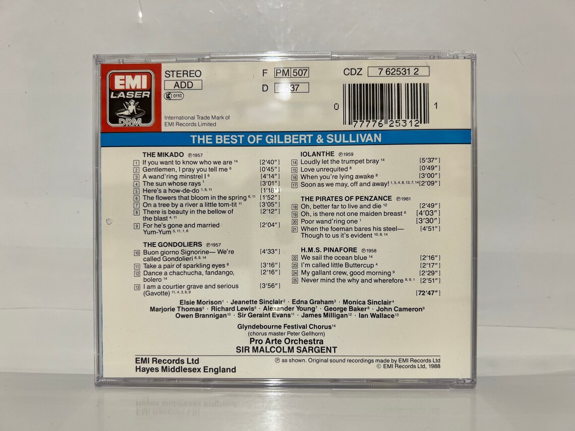 The Best of Gilbert & Sullivan CD Collection Album Genre - Etsy