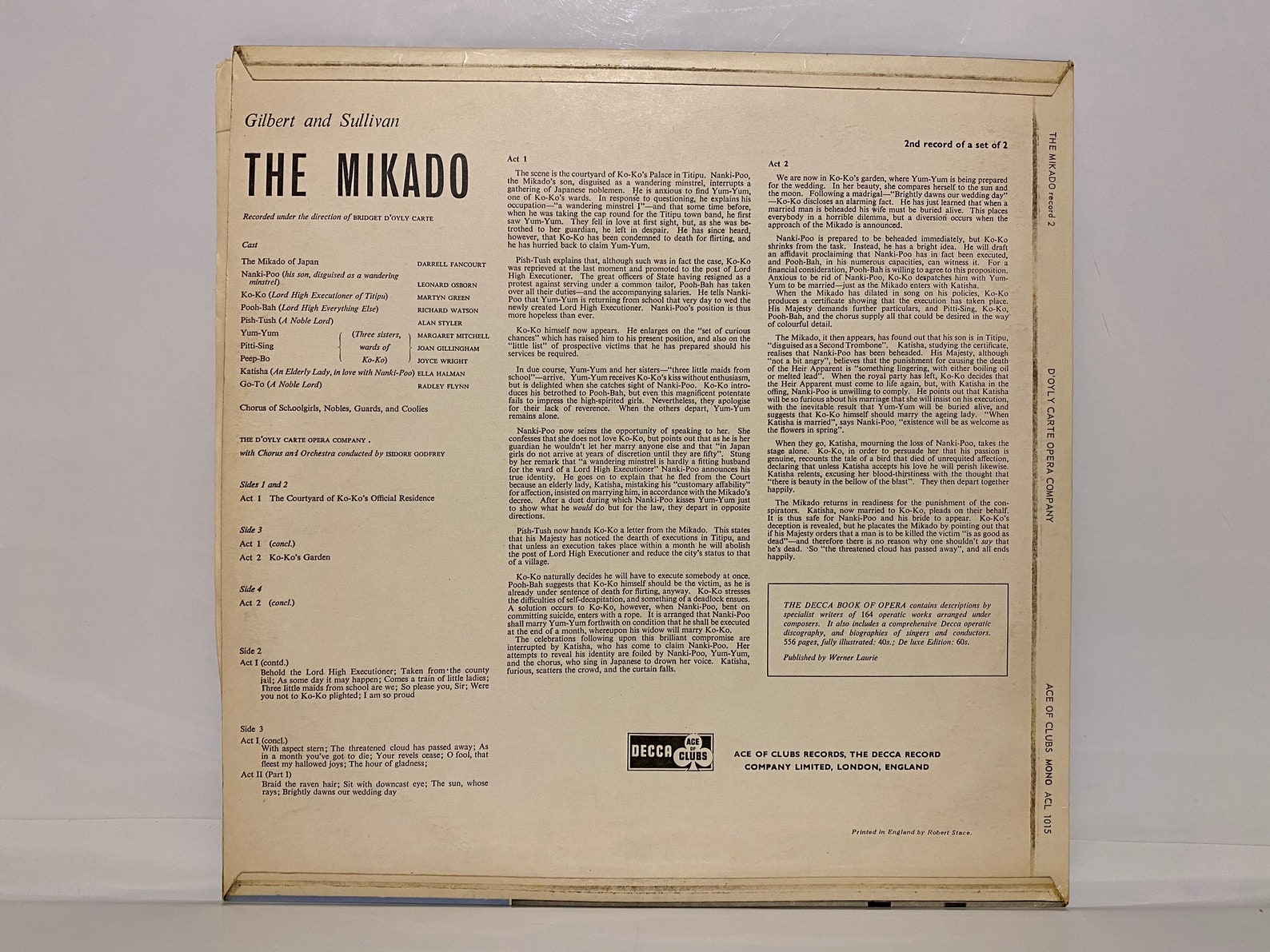 Gilbert & Sullivan the Mikado Album Genre Classical Opera | Etsy