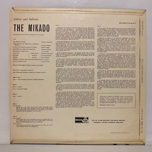 Gilbert & Sullivan the Mikado Album Genre Classical Opera - Etsy