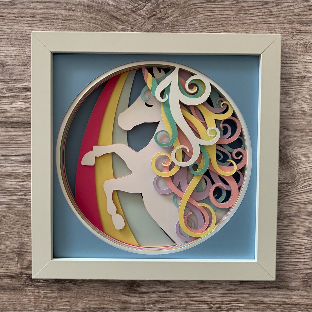 8"x8" Unicorn Shadowbox - Etsy