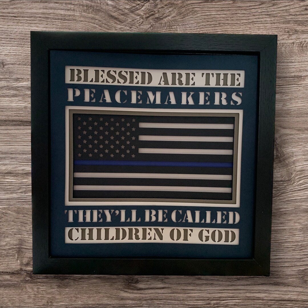 9"x9" Thin Blue Line Flag Shadowbox - Etsy