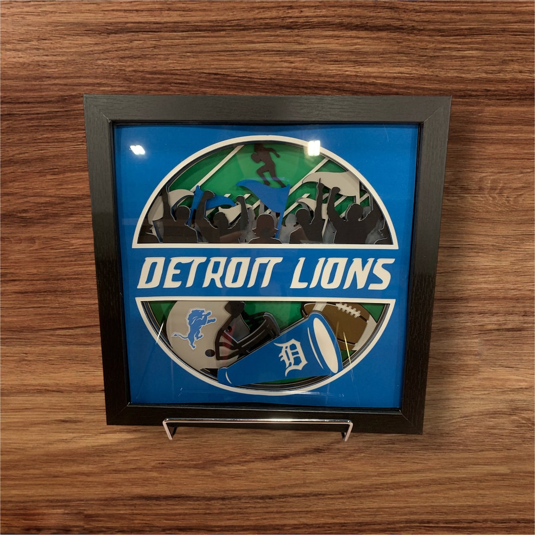 9"x9" Custom Detroit Lions Football Shadowbox - Etsy