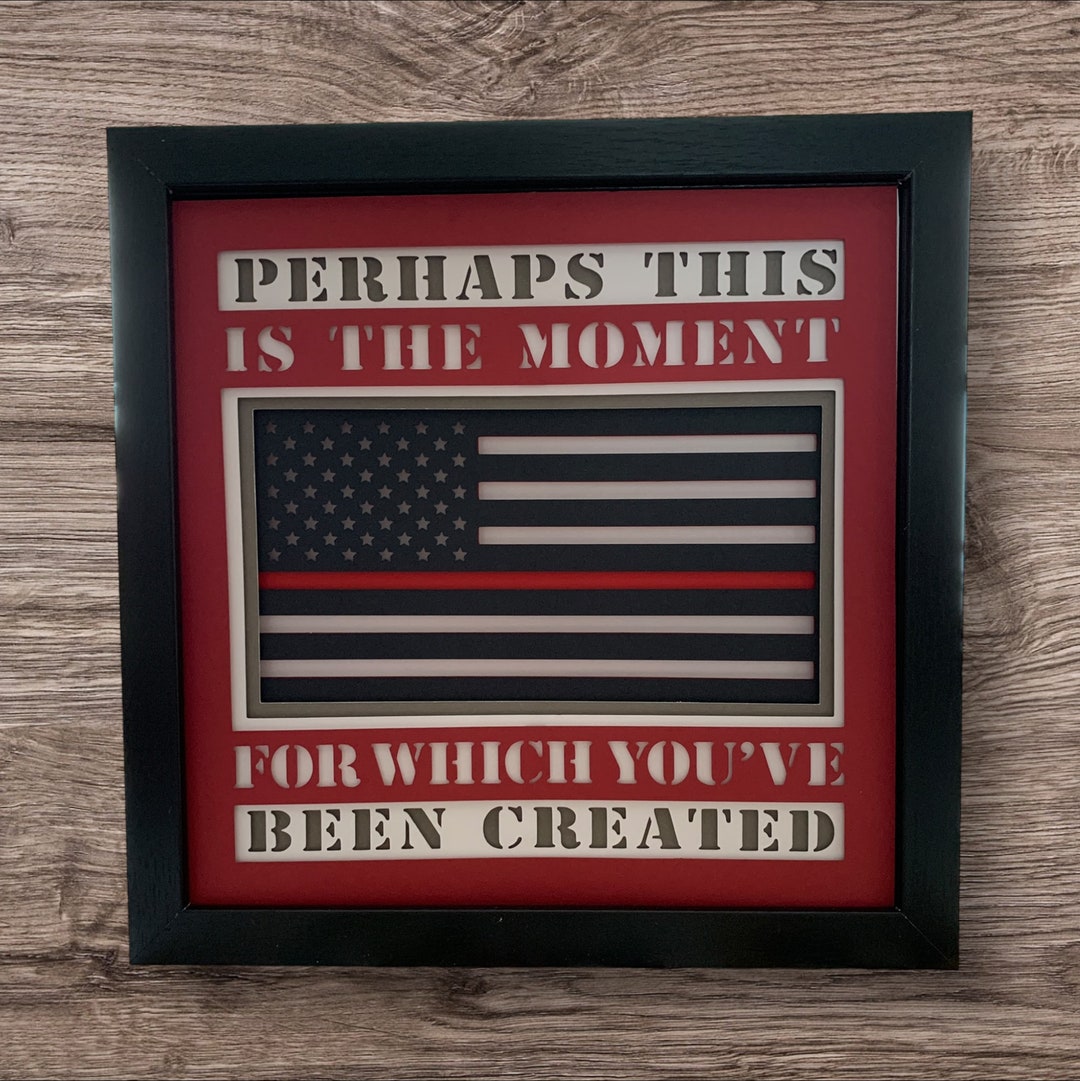 9"x9" Thin Red Line Flag Shadowbox - Etsy