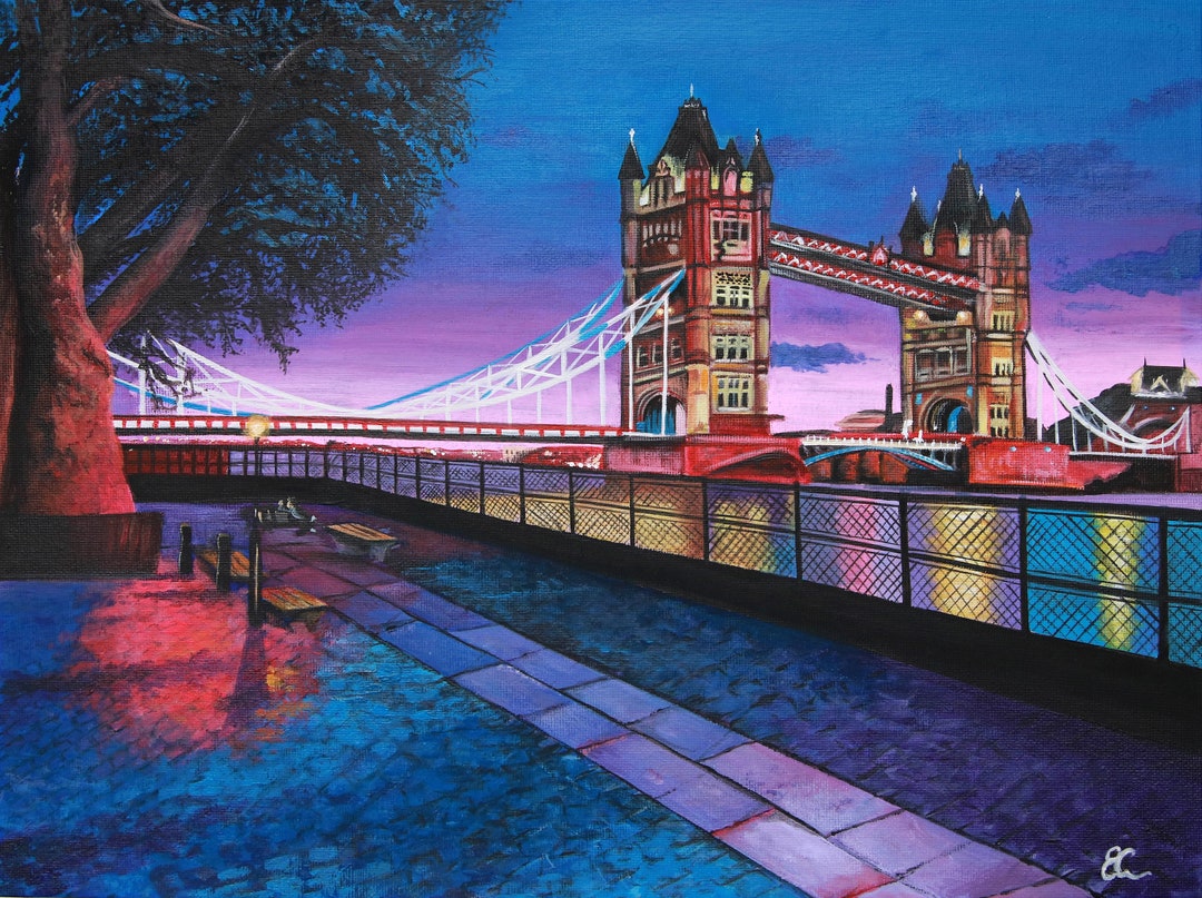 A4 London Print From Original Hand Painted Landscape - Etsy