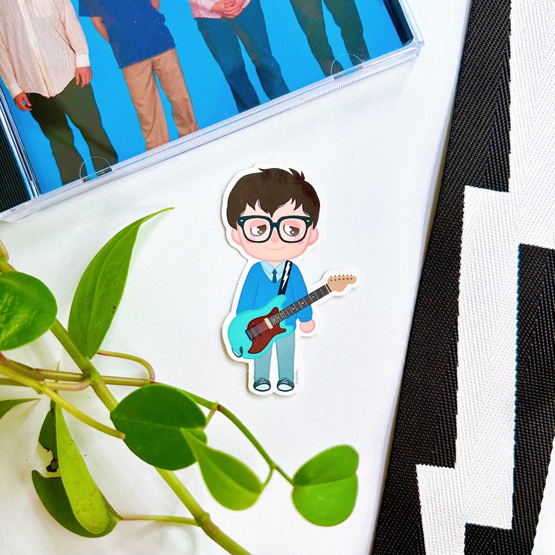 Rivers Cuomo Weezer Sticker Animal Crossing Blue Album | Vinyl Glossy ...