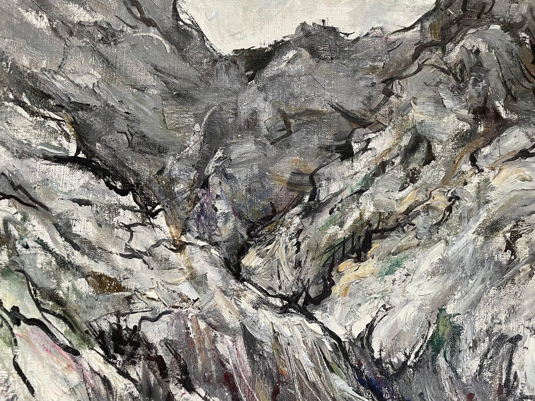 Cata Dujšin-ribar (1897-1994) Oil on Canvas, Mountainscape - Etsy