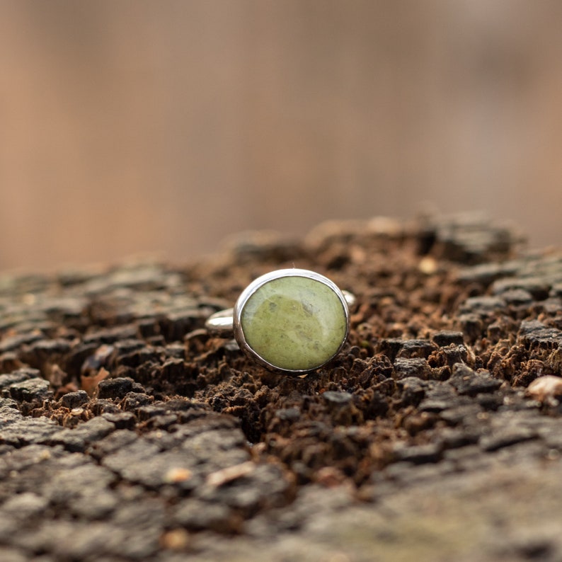 Sterling Silver Unakite Epidote Statement Ring - Etsy