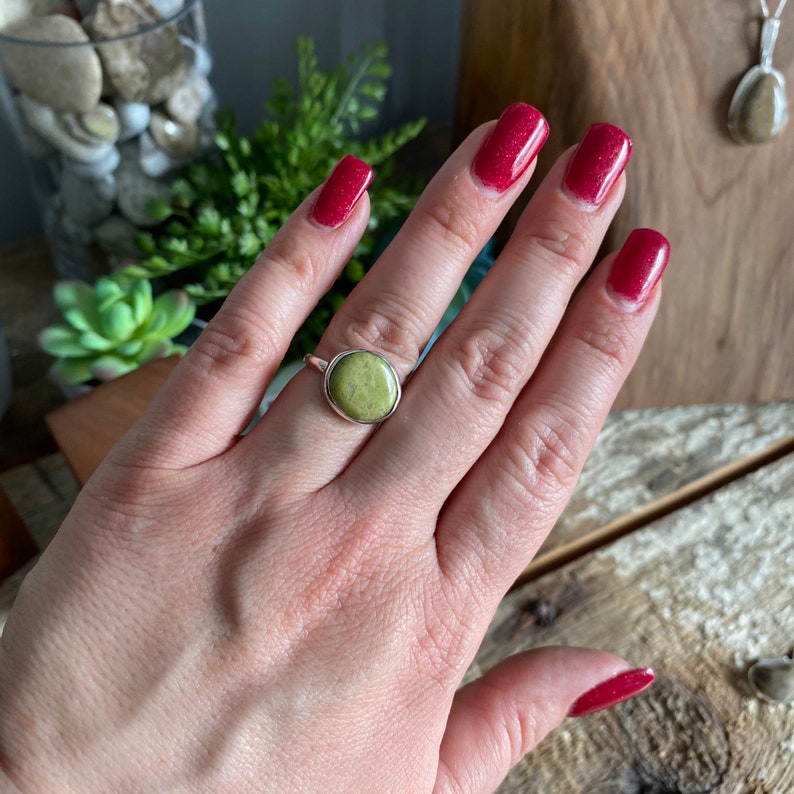 Sterling Silver Unakite Epidote Statement Ring - Etsy