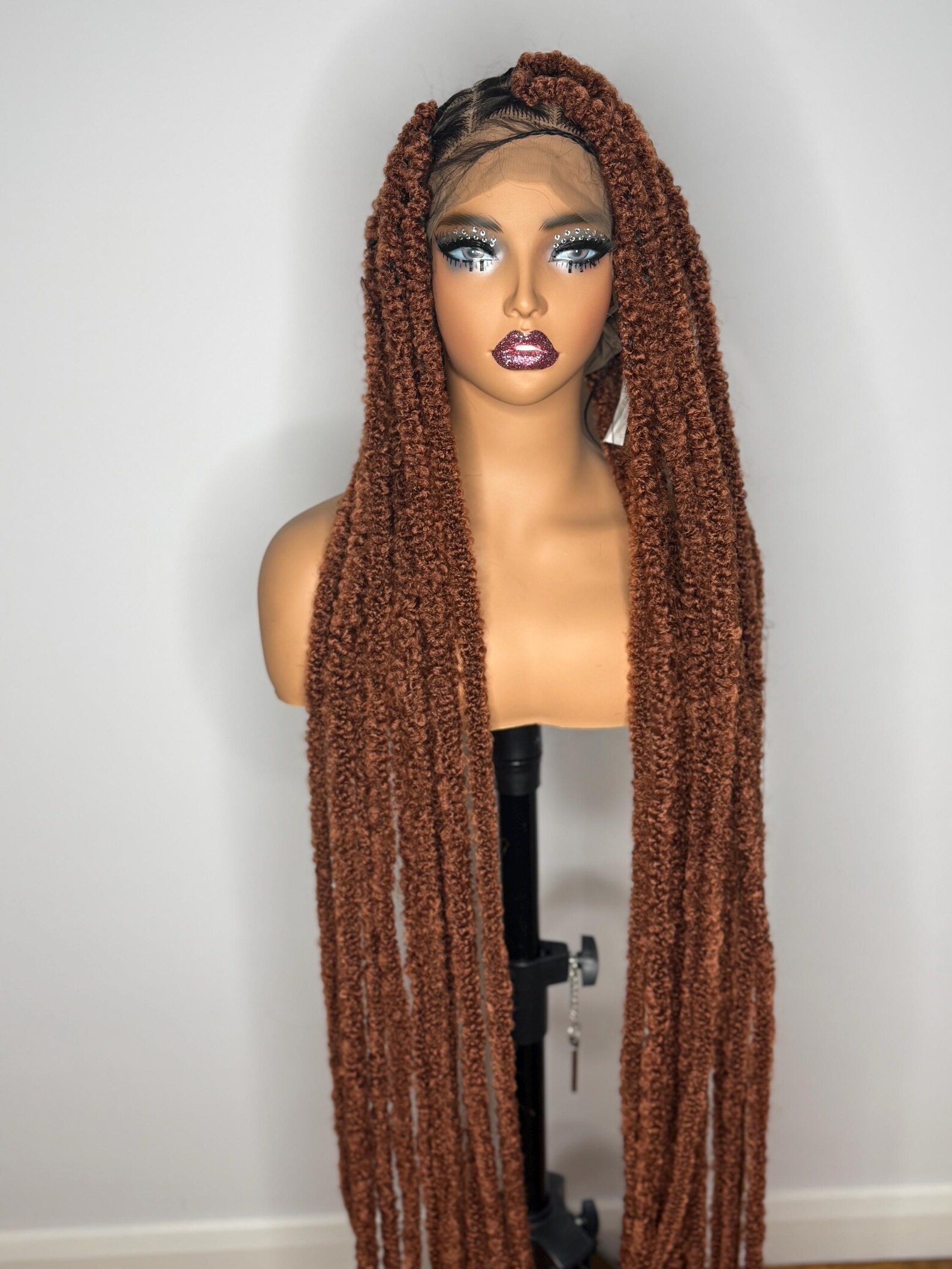 Popcorn Braids Full Lace Braided Wig Hair With Baby Hair, Colour Black ...