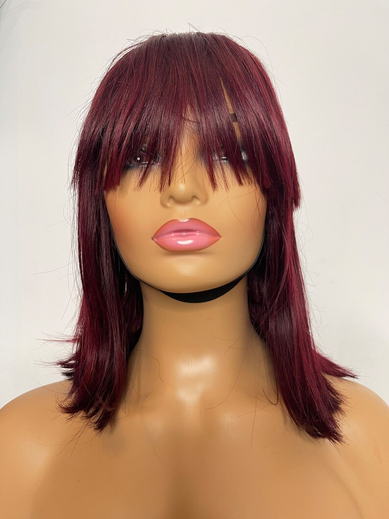 Women Straight Short Bob Wigs Wig Brazilian Hair Wigs Red Colour - Etsy