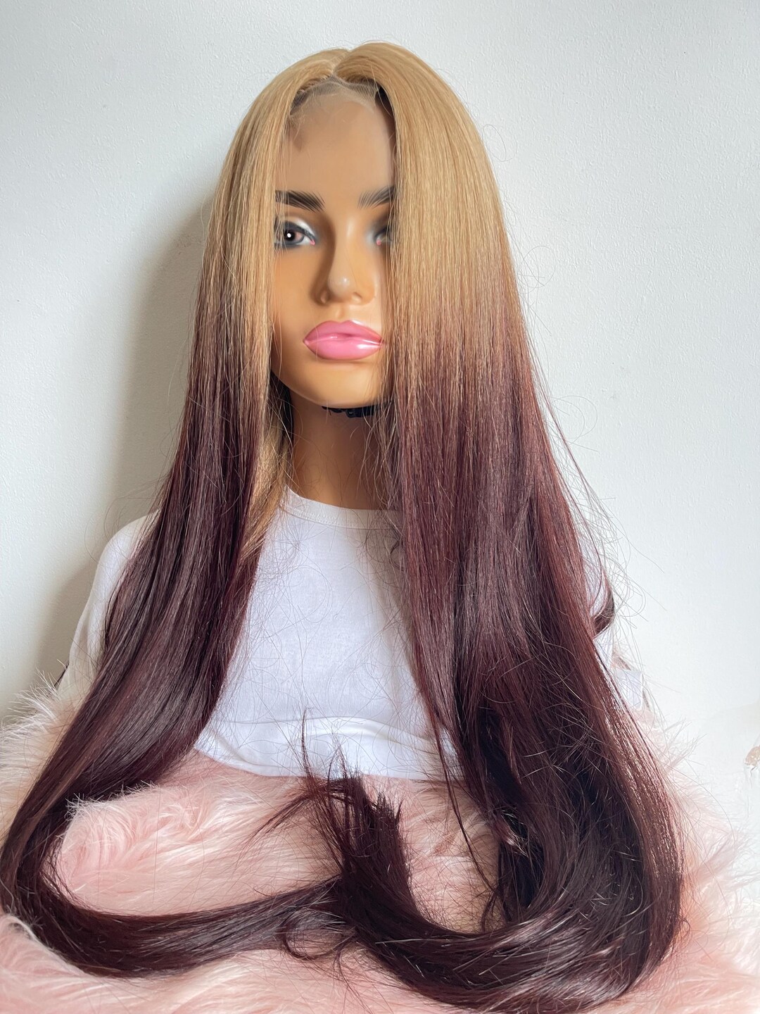 34 Inch Long Straight High Volume Heat Resistant Human Hair Blend - Etsy