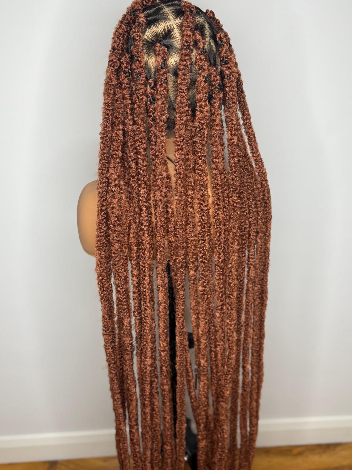 Popcorn Braids Full Lace Braided Wig Hair With Baby Hair, Colour Black ...