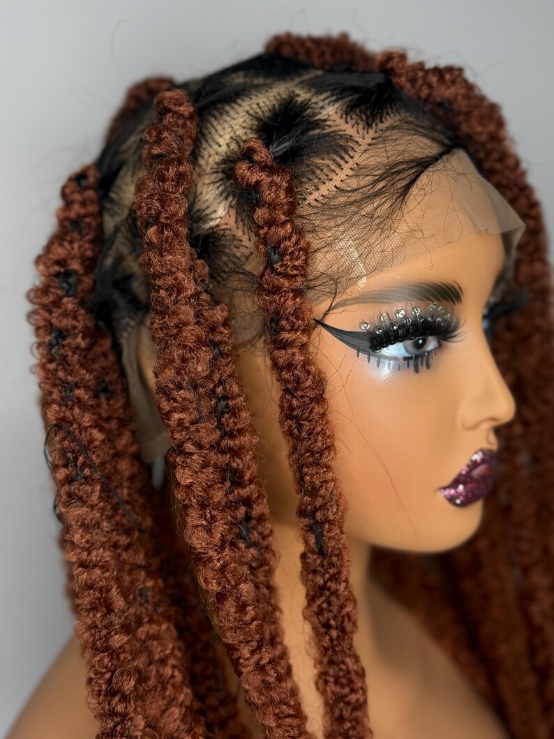 Popcorn Braids Full Lace Braided Wig Hair With Baby Hair, Colour Black ...