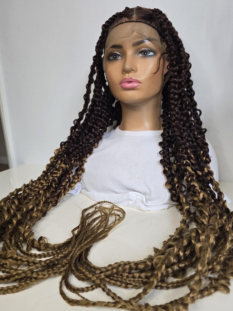 Ready to Ship *full Lace Synthetic Hair Dutch Braid Style in Ombre ...