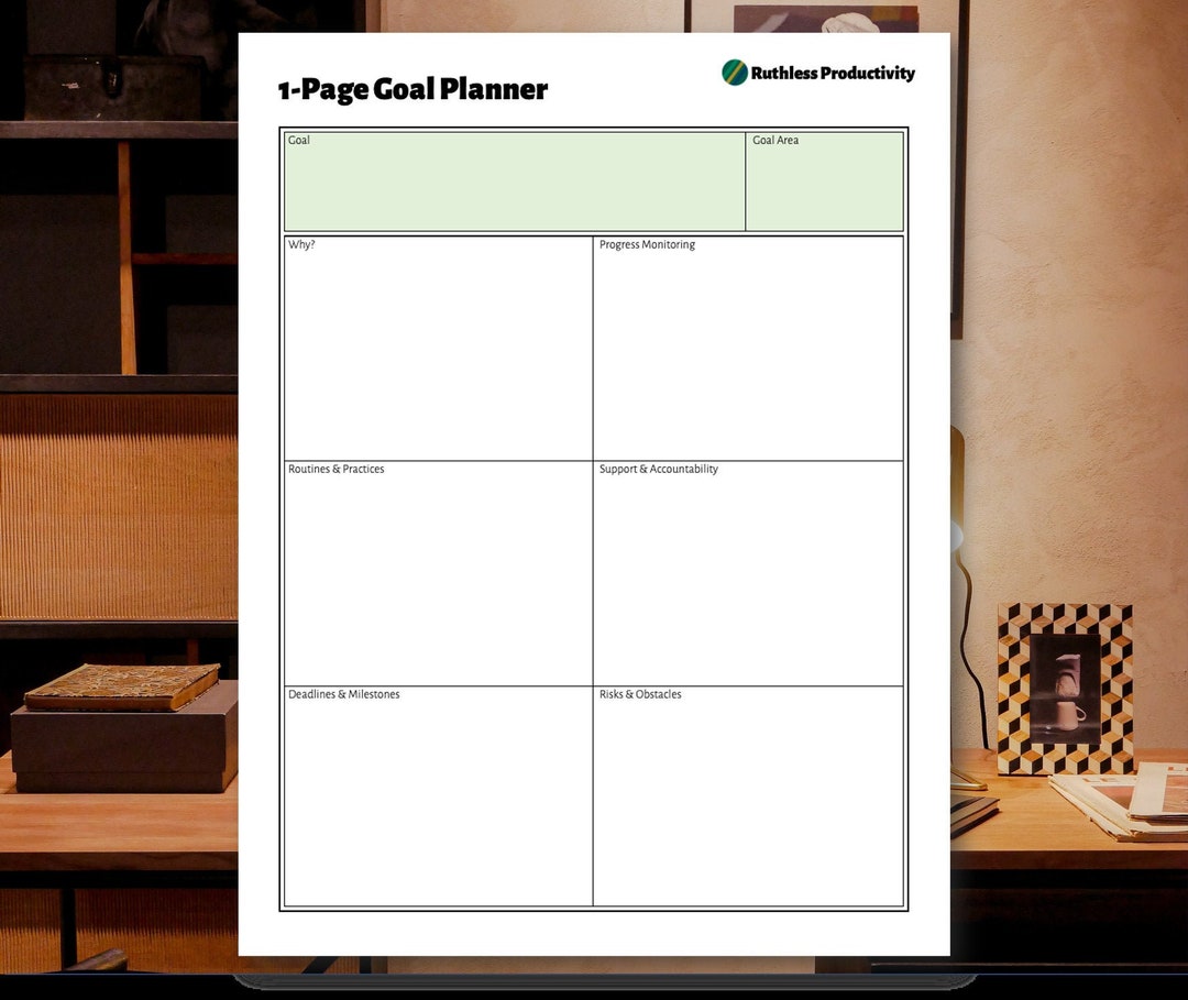 1-page Goal Planning Template - Etsy