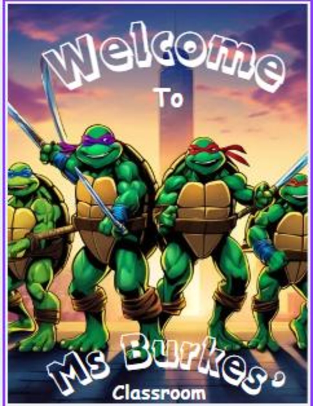Ninja Turtle Classroom Welcome Poster - Etsy
