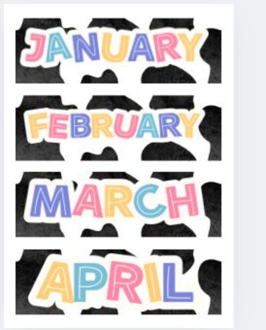 Cow Print Calendar and Month Labels - Etsy