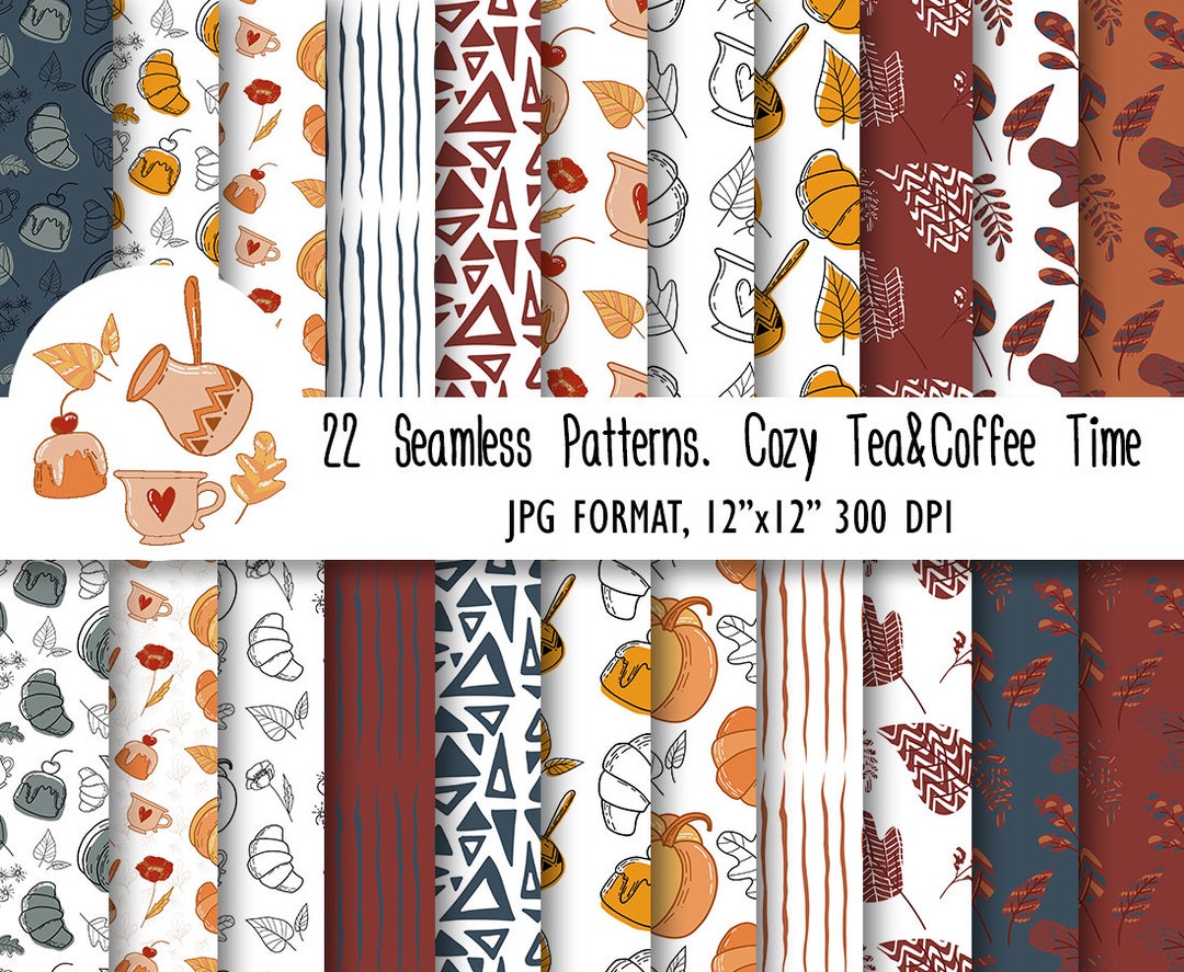 Autumn Scrapbook Background. Thanksgiving Digital Papers, Fall ...
