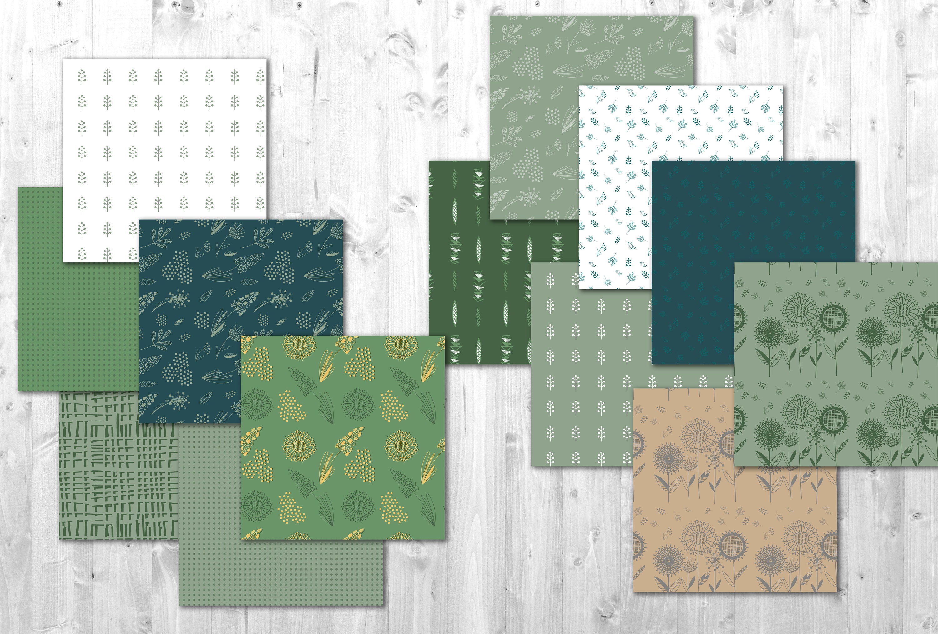 Printable Boho Floral Paper Pack Botanical Digital Paper - Etsy