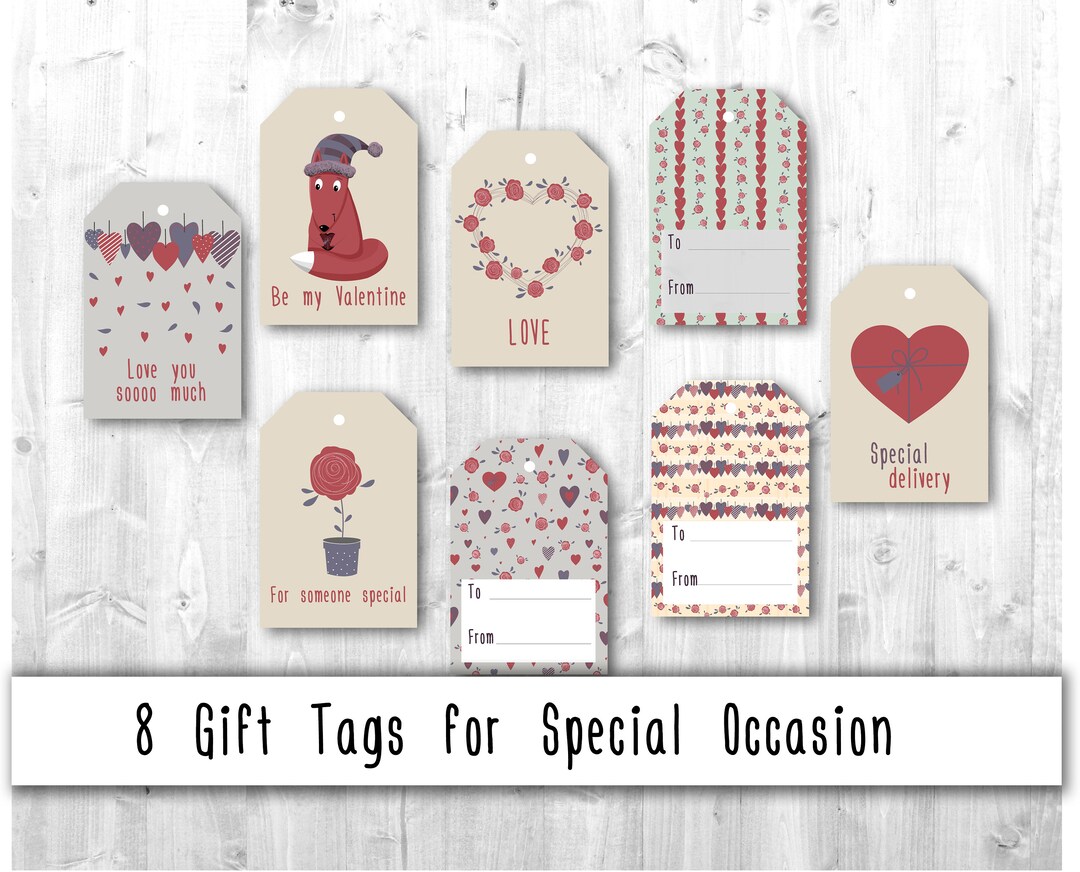 Printable Gift Tags for Special Occasion on Valentine's Day ...