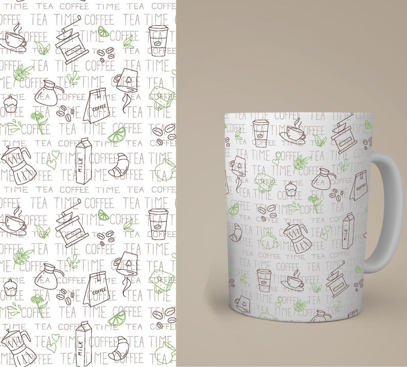 Bakery&coffee Collection, Digital Paper Set, Bread, Coffee and Pastry ...