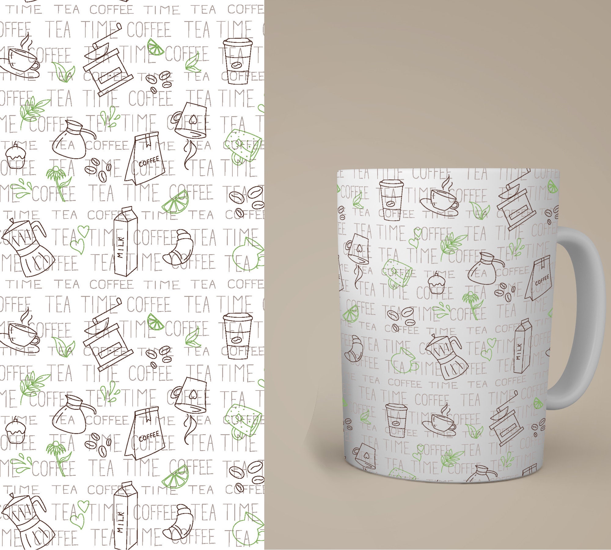 Bakery&coffee Collection, Digital Paper Set, Bread, Coffee and Pastry ...