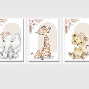 CHOOSE YOUR OWN Boho Safari Jungle Animal Elephant Giraffe Zebra Lion ...